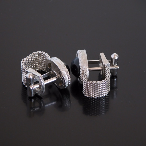 SWANK | Accessories | Vtg Swank Wrap Around Cufflinks Silver Tone Grey ...